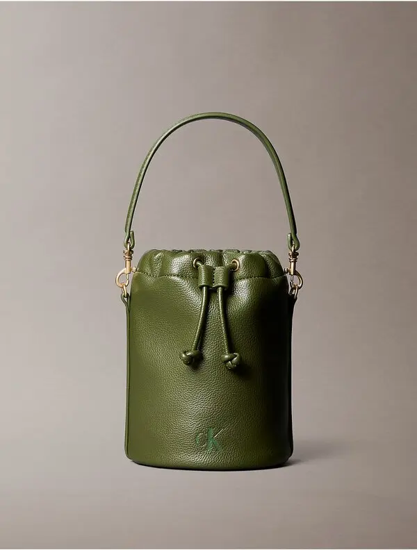 Calvin Klein Pebble Grain Bucket Bag - Cypress