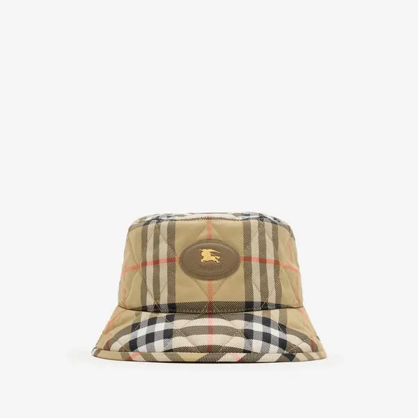 Burberry Quilted Horseshoe Bucket Hat - Sand Beige
