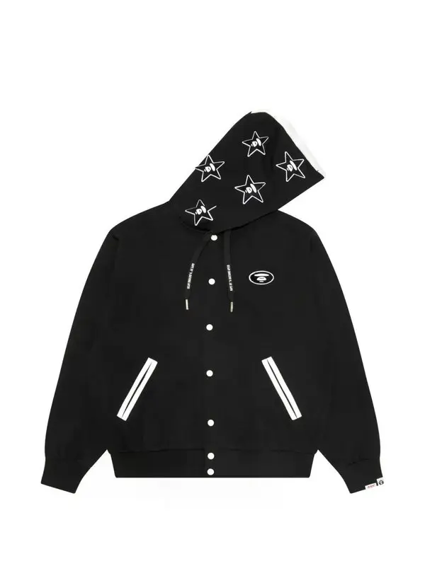 AAPE BY *A BATHING APE Logo-lettering Hooded Jacket - Black