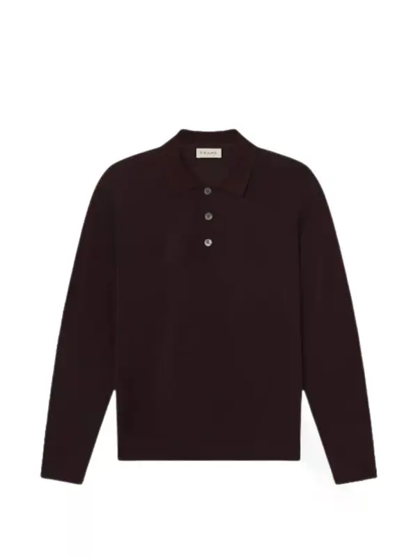FRAME Long-sleeved Piqué Polo Shirt