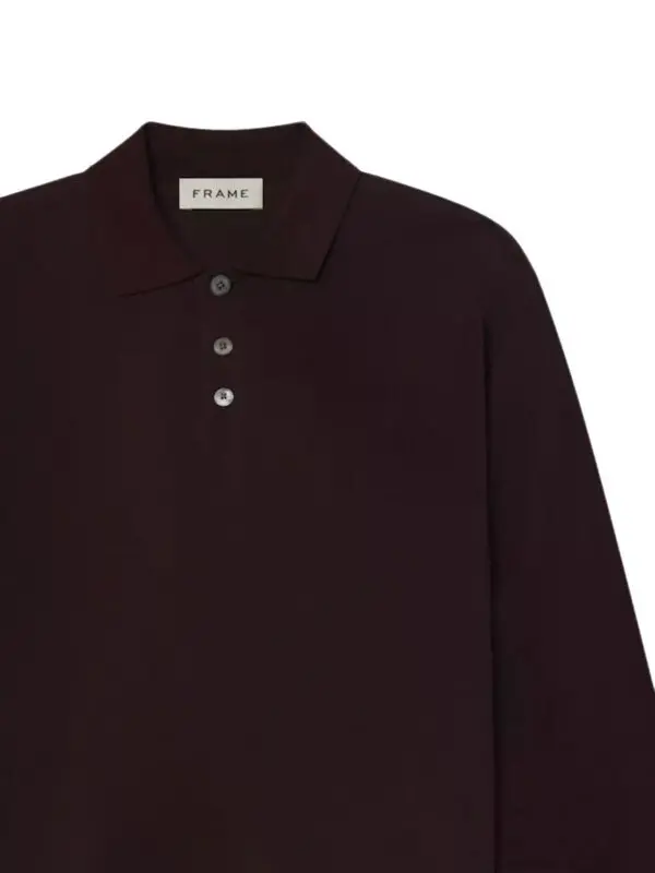 FRAME Long-sleeved Piqué Polo Shirt