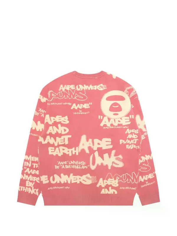 AAPE BY *A BATHING APE Logo Crew-neck Sweater - Pink