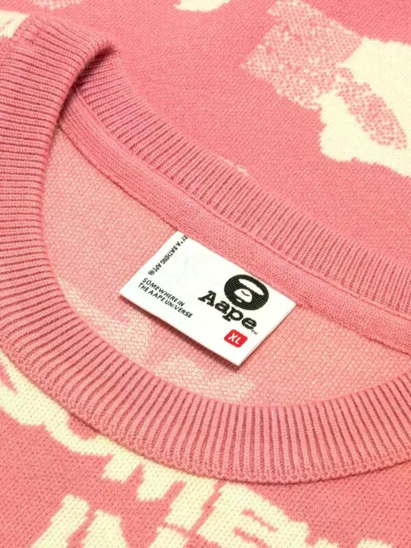 AAPE BY *A BATHING APE Logo Crew-neck Sweater - Pink