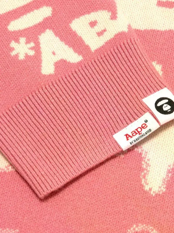 AAPE BY *A BATHING APE Logo Crew-neck Sweater - Pink
