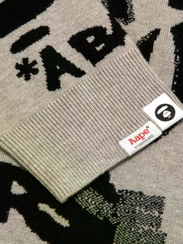 AAPE BY *A BATHING APE Logo Crew-neck Sweater - Neutrals