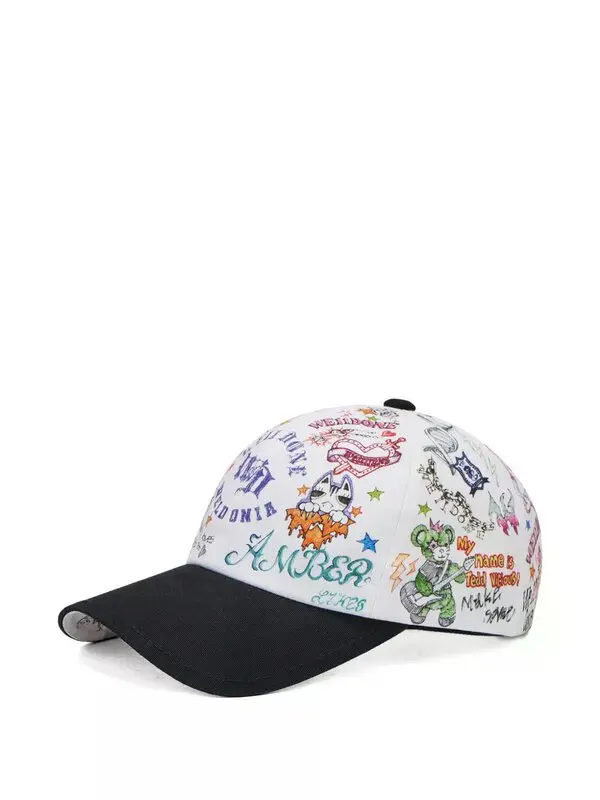 We11Done Doodle-print Baseball Cap