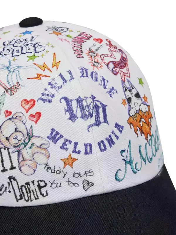 We11Done Doodle-print Baseball Cap