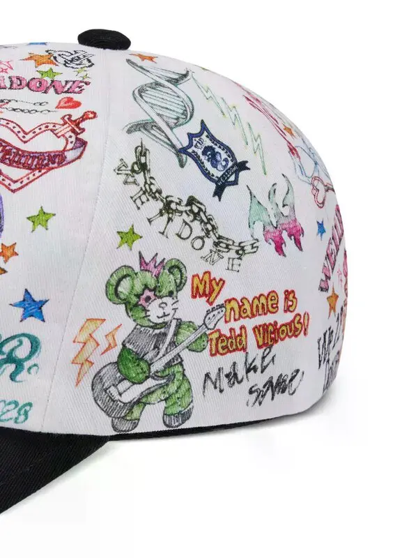 We11Done Doodle-print Baseball Cap