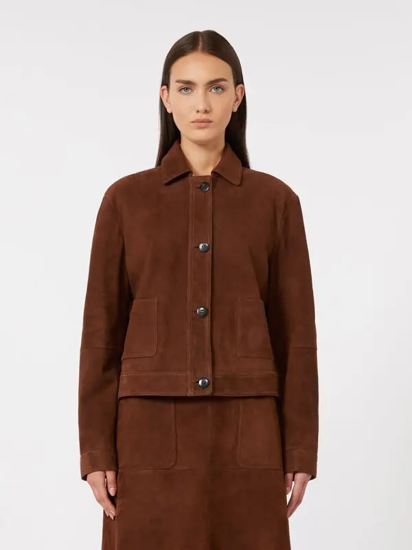 Max Mara Suede Boxy Jacket - Chocolate