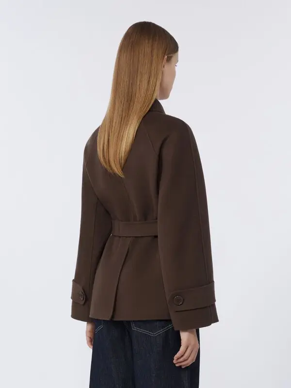Max Mara Pure Wool Cropped Coat - Chocolate