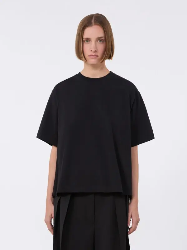 Max Mara Cotton T-shirt With Pleated Back