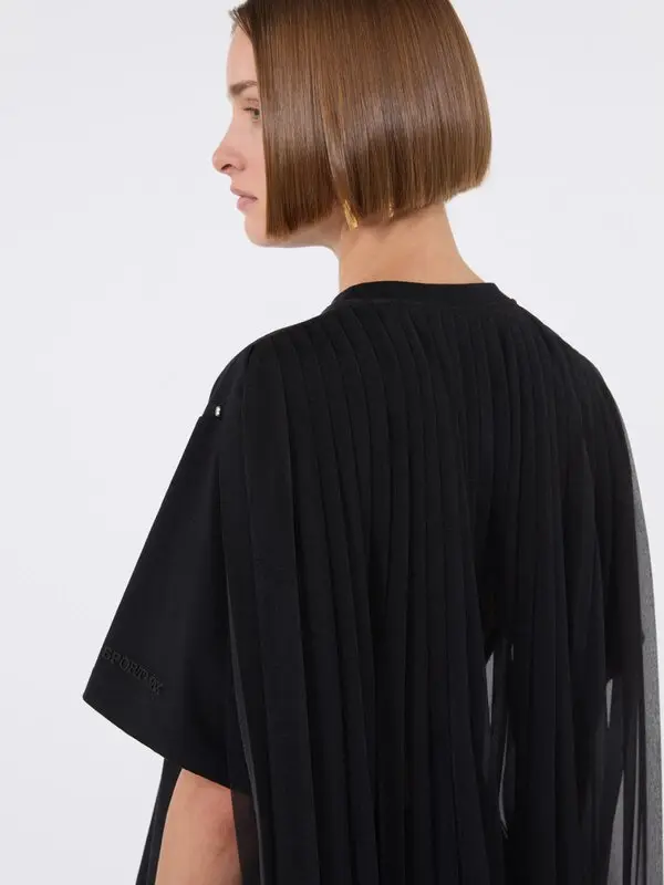 Max Mara Cotton T-shirt With Pleated Back
