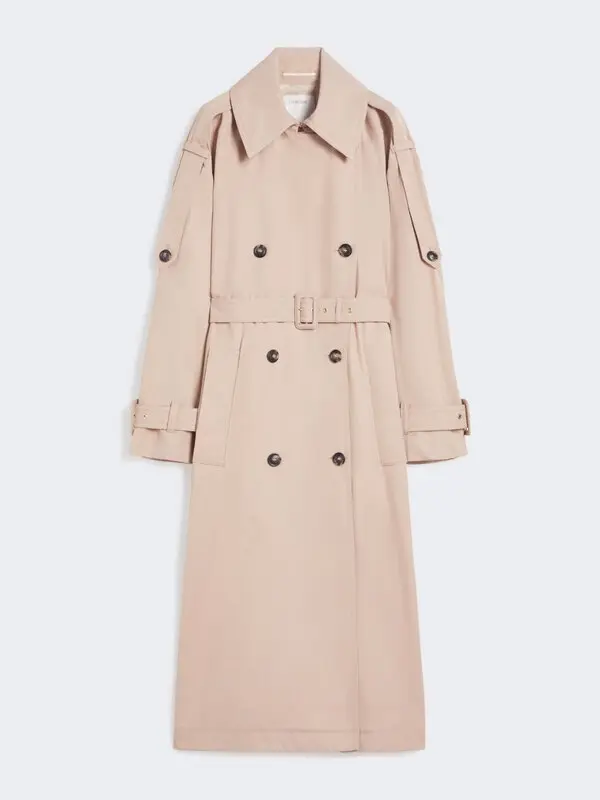 Max Mara Long Water-repellent Twill Trench Coat