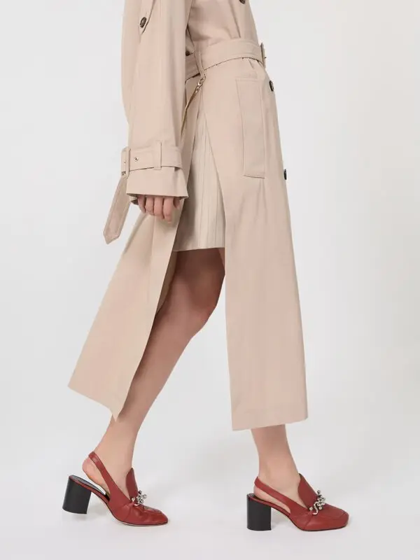 Max Mara Long Water-repellent Twill Trench Coat