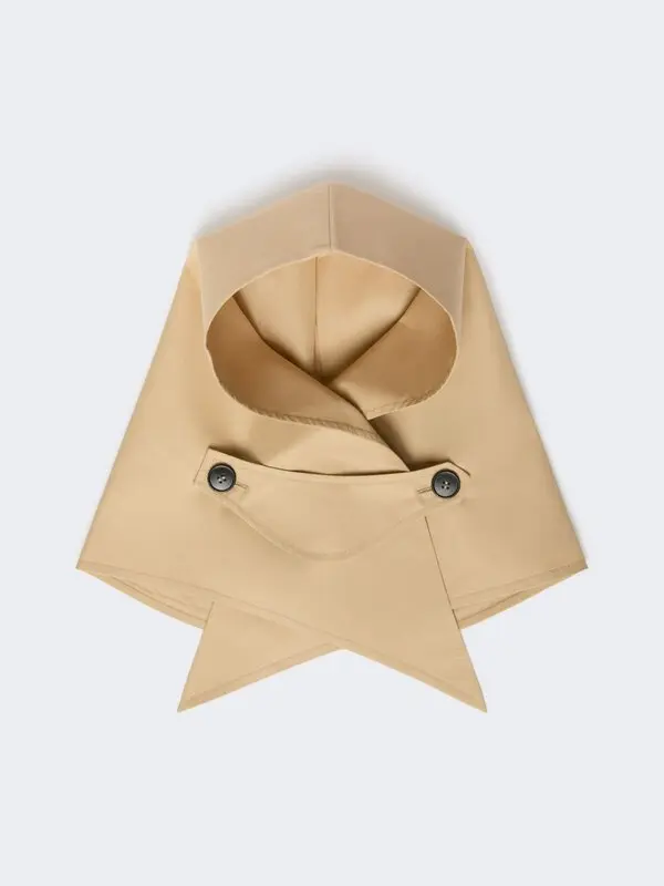 Max Mara Gabardine Hat-foulard With Chin Strap