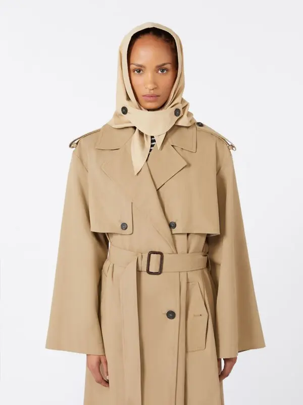 Max Mara Gabardine Hat-foulard With Chin Strap