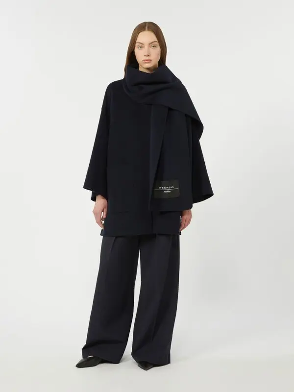Max Mara Wool-blend Midi Coat With Scarf