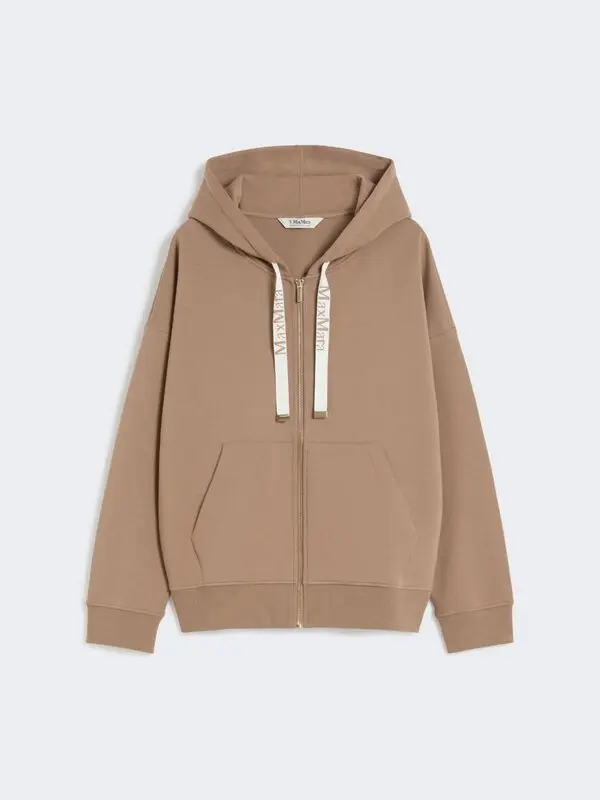 Max Mara Technical Jersey Zip-up Sweatshirt - Camel