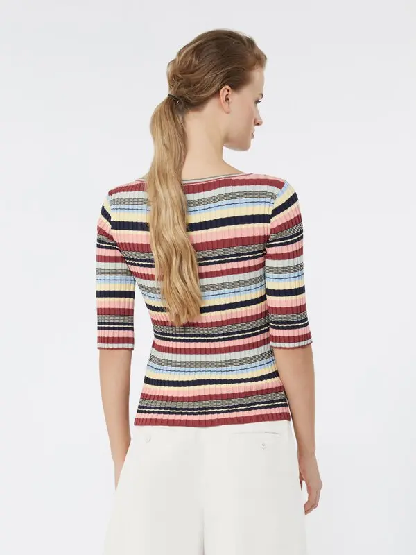 Max Mara Stretch Viscose Ribbed Knit Jumper