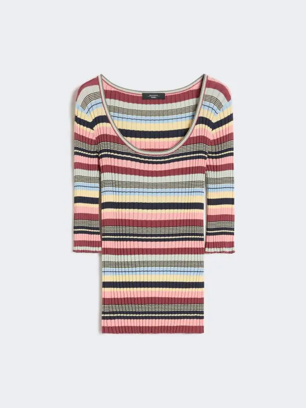 Max Mara Stretch Viscose Ribbed Knit Jumper