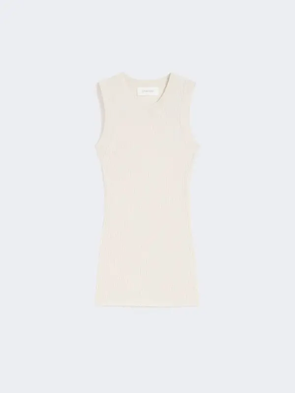 Max Mara Cotton Rib-knit Tank Top - Ecru