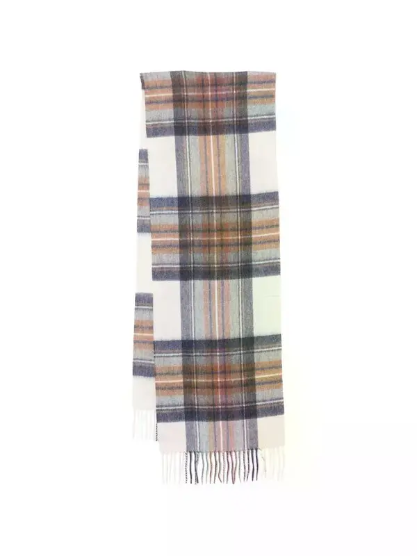 N.peal Check Cashmere Scarf - Neutrals