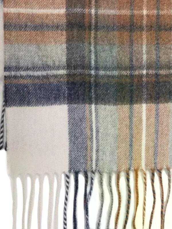 N.peal Check Cashmere Scarf - Neutrals