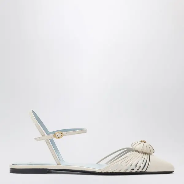Valentino Garavani Coeur Royal Leather Sandals - White