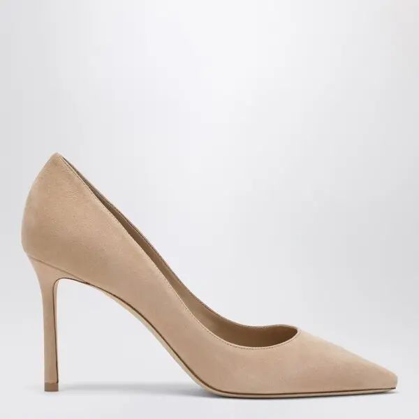 JIMMY CHOO Romy 85 Suede Pumps - Beige