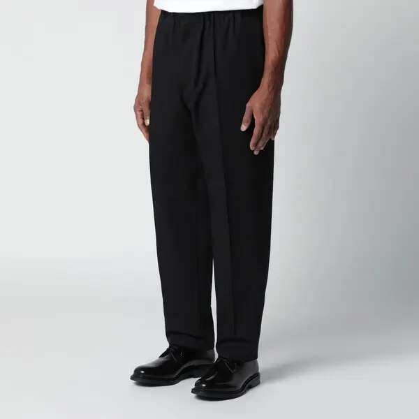 JIL SANDER Technical Serge Trousers - Black