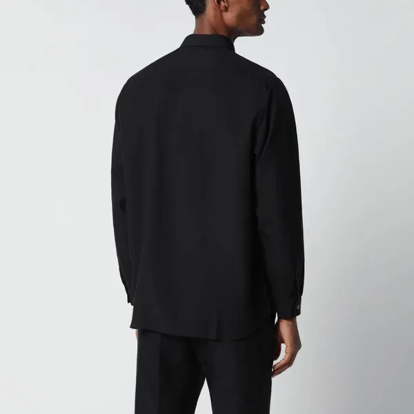 LARDINI Linen-blend Shirt - Black