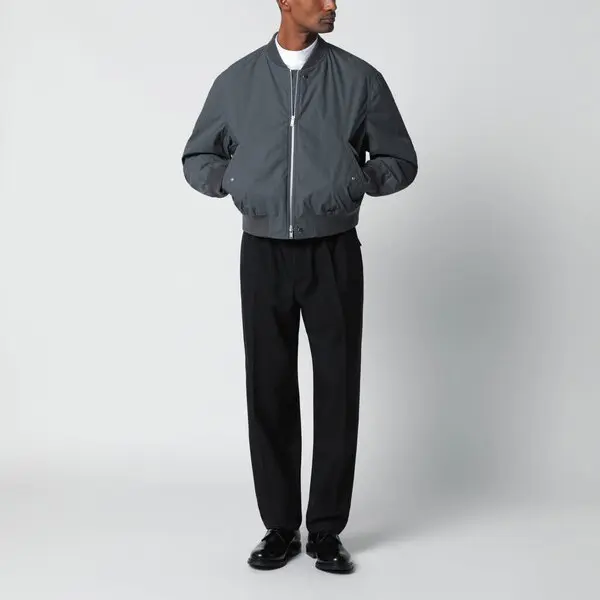 JIL SANDER Cotton Zip-up Bomber Jacket - Grey