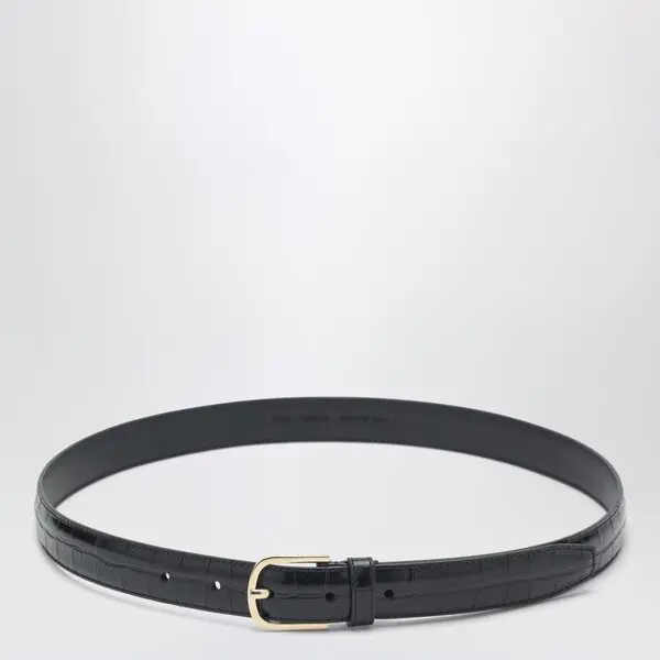 TOTEME Croc-effect Leather Belt - Black