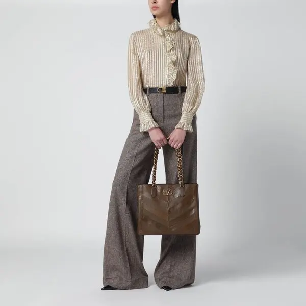 Valentino Garavani Laseine Chevron Nappa Shopping Bag