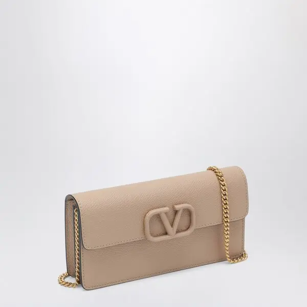 Valentino Garavani Vlogo Leather Wallet With Chain