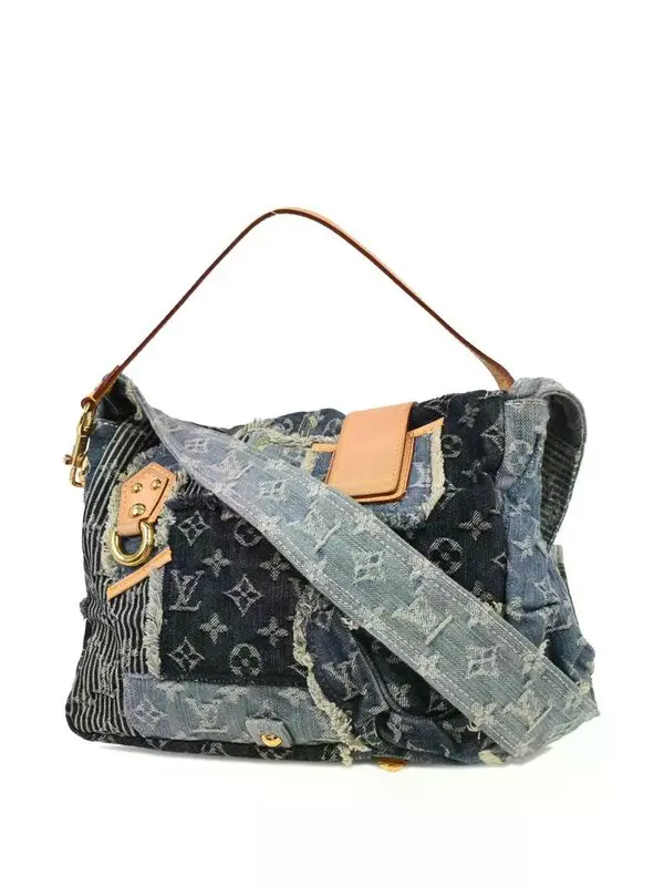 LOUIS VUITTON 2007 Postie Monogram Patchwork Shoulder Bag - Blue