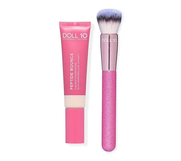 DOLL 10 Peptide Flex Foundation With Brush - One-color