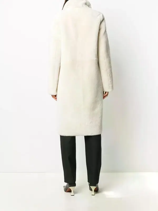 YVES SALOMON Fitted Single-breasted Shearling Coat