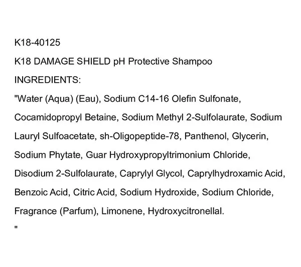K18 Damage Shield Ph Protective Shampoo