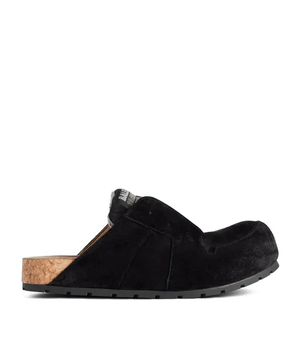 Balenciaga Suede Dumbo Mules - Black