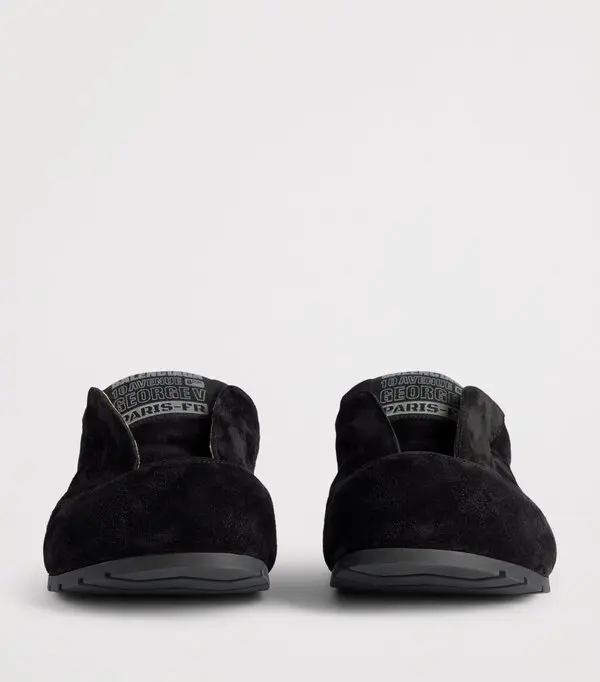 Balenciaga Suede Dumbo Mules - Black