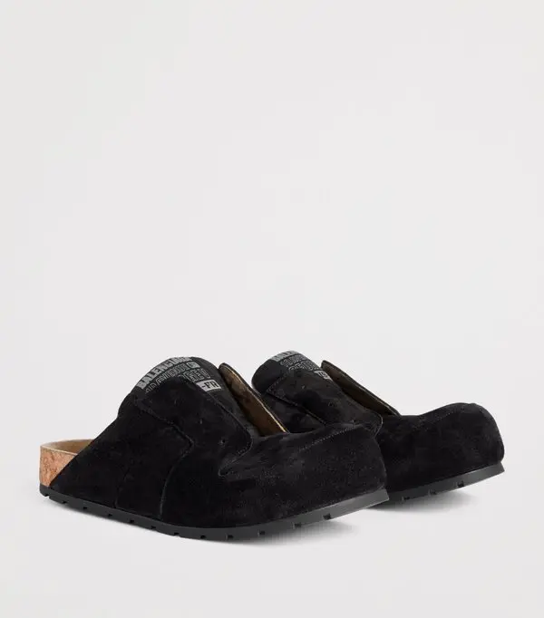 Balenciaga Suede Dumbo Mules - Black