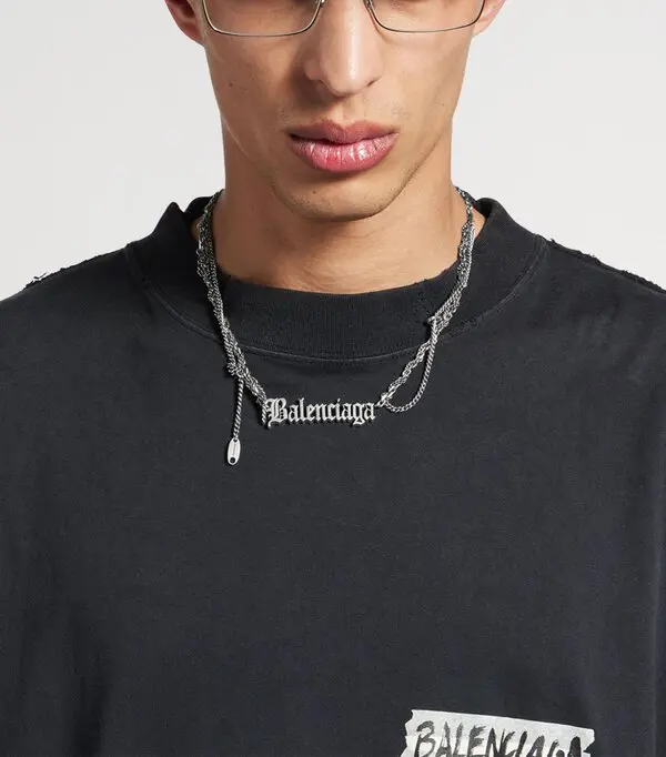 Balenciaga Typo Destroyed Necklace
