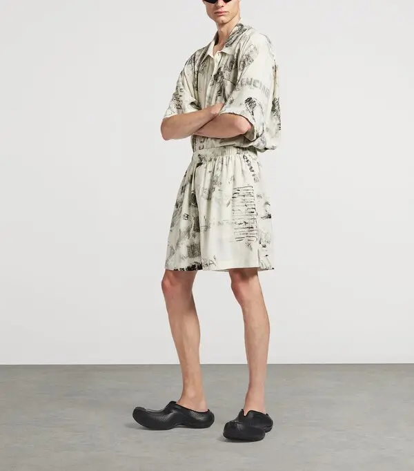 Balenciaga Washed Crayon Print Shorts