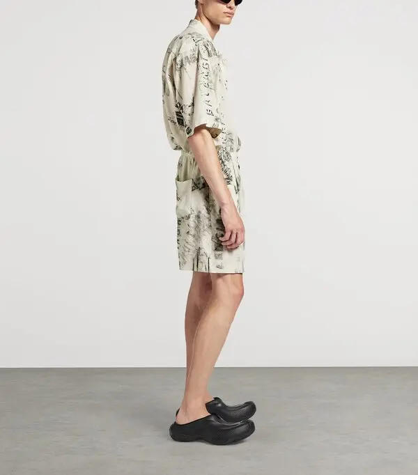 Balenciaga Washed Crayon Print Shorts