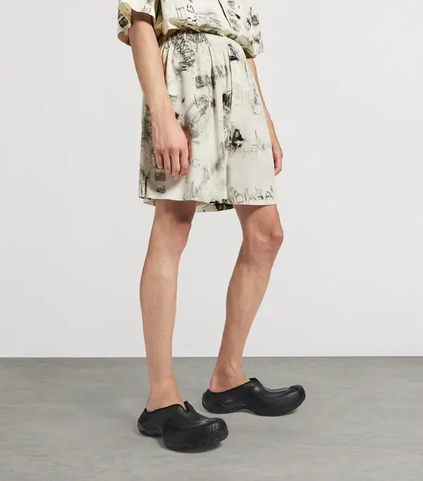 Balenciaga Washed Crayon Print Shorts