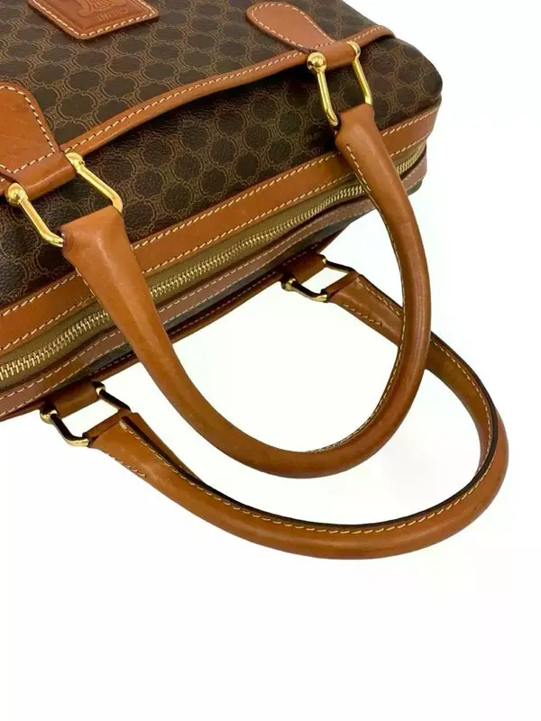 Celine 1995 Macadam Coated Canvas Boston Bag