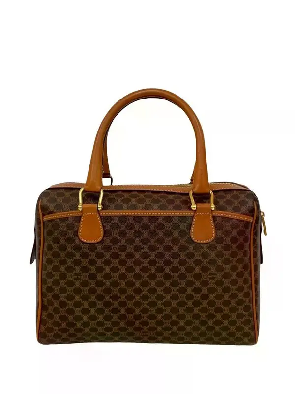 Celine 1995 Macadam Coated Canvas Boston Bag
