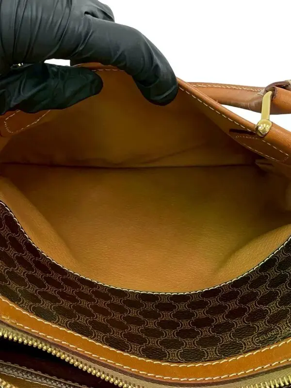 Celine 1995 Macadam Coated Canvas Boston Bag