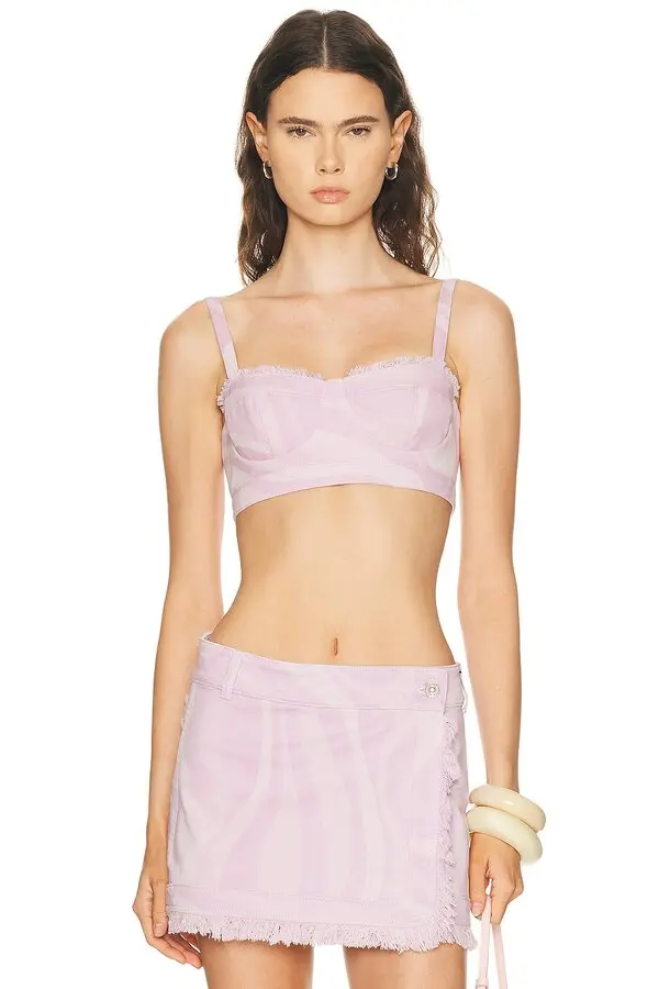 Emilio Pucci Bralette Top In Lavender - Laser Rosa